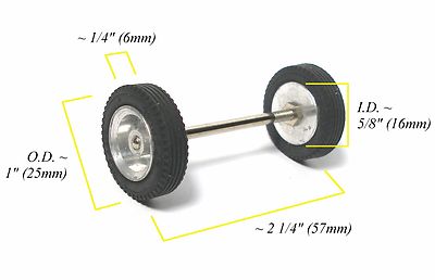 TRADESHIP 1/24 1/32 Slot Car 2 1/4" Axle +ALUMINUM FRONT END WHEELS ...