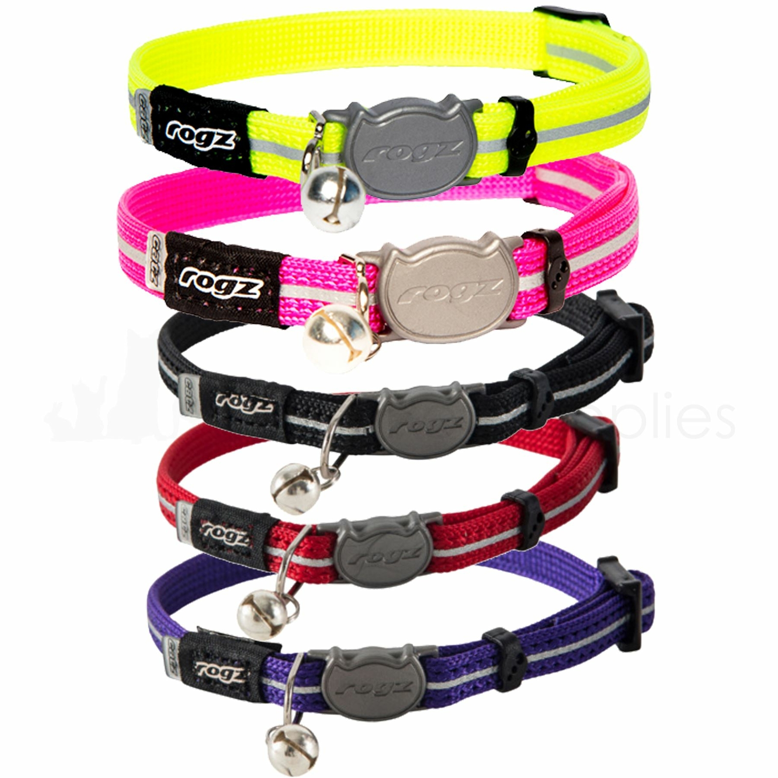 Rogz Alleycat Cat Collar Reflective Quick Release Breakaway Collars ...