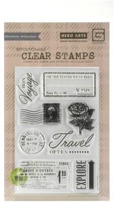 Hero Arts Discontinued Clear Cling Stamp Set "Bon Voyage" CL856 | eBay