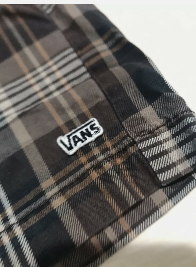 VANS Off the Wall Shorts Mens 28 Skate Shorts Brown Cotton Plaid Street ...