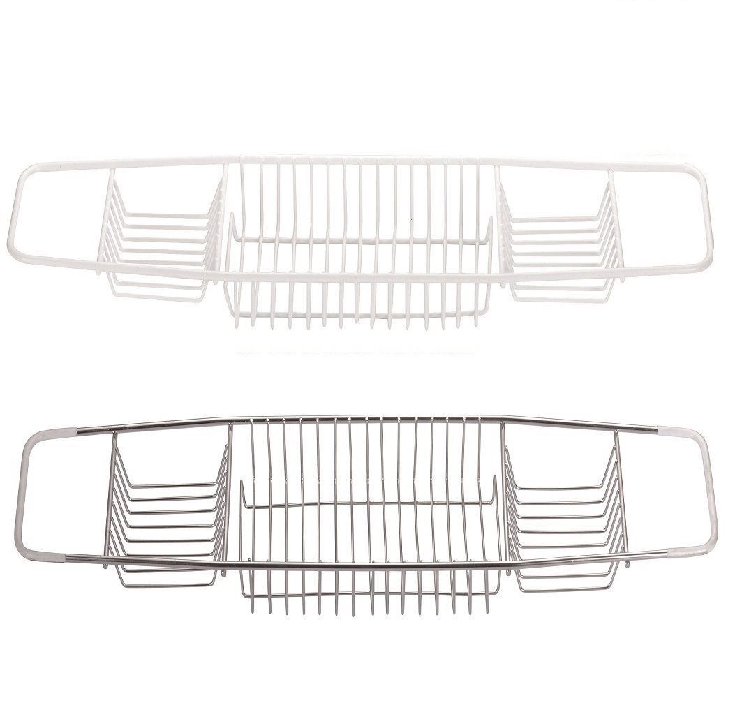 3 Compartment Over Bath Tub Shower Caddy Bath Rack Organiser Tray Rust ...