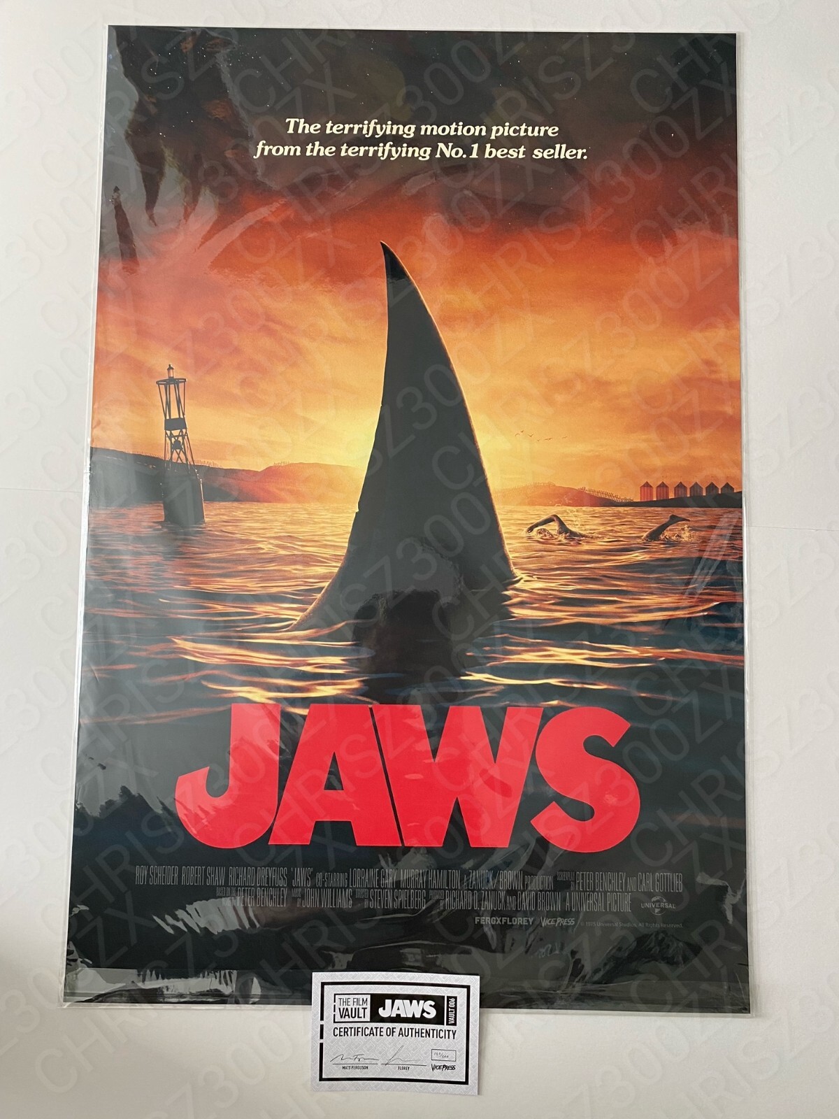 JAWS The Film Vault Matt Ferguson Florey Movie Poster Print 155 SIGNED ...