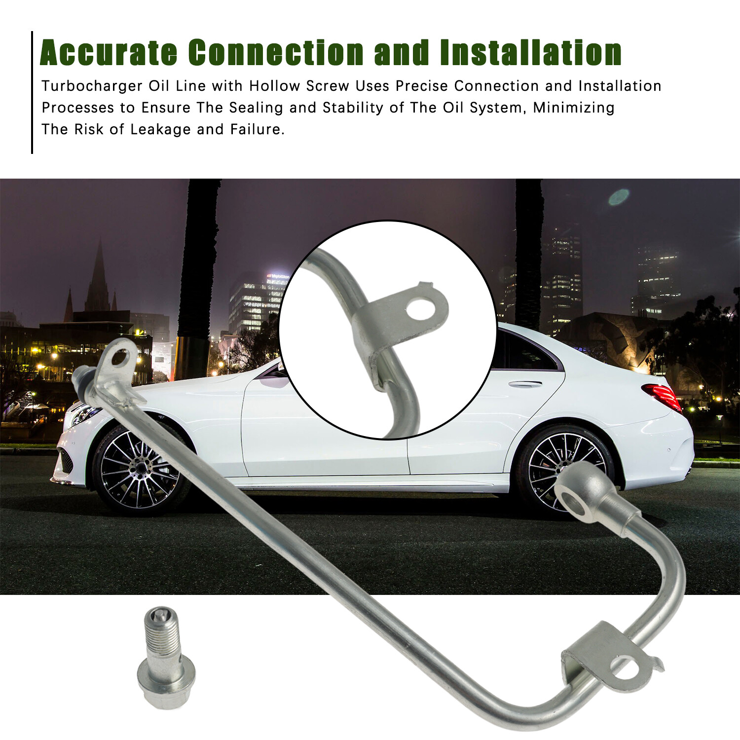 Turbo Oil Pipe Tube Line with Screw Kit Fit for Mercedes-Benz C250 2012 ...
