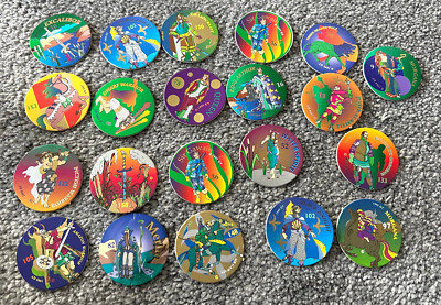 LOT (21) KING ARTHUR POG MILK CAP Jester Sir Gawain Sword Excalibor ...