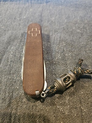 Victorinox Super Tinker SAK Custom Brown Micarta Scales w/ Combat bead ...