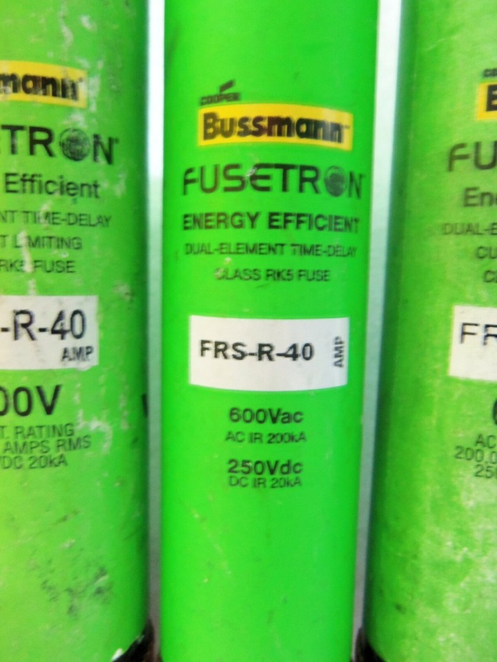 Nice Lot Bussmann FRS-R-40 Amp Fuses Class RK5 600 Volts Energy ...