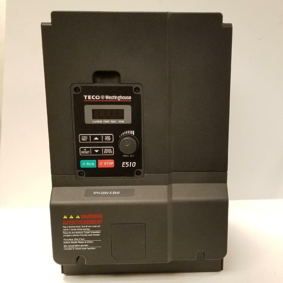 10 HP 3 PHASE 460 VOLTS TECO NEMA 1/IP20 VARIABLE FREQUENCY DRIVE E510 ...