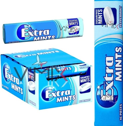 EXTRA MINTS PEPPERMINT SUGAR FREE 12 PACKS x 16 PIECES MINTS | eBay UK