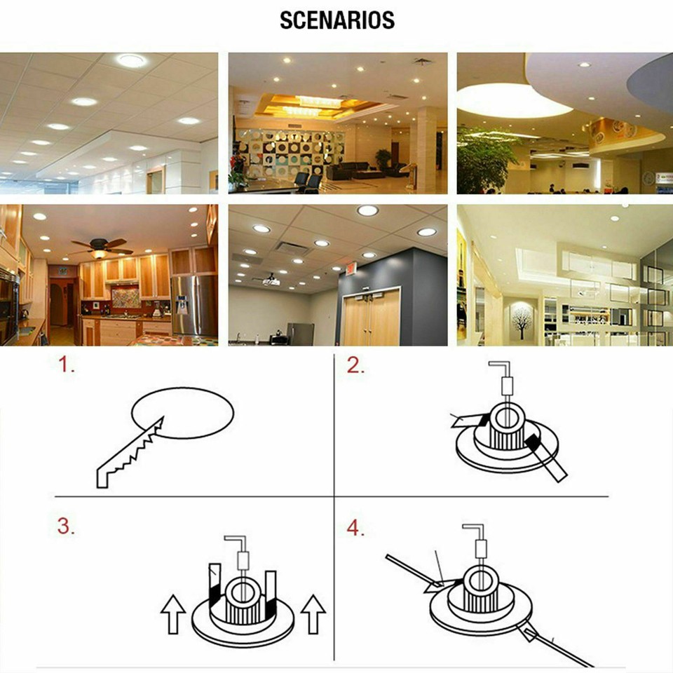 3W 6W 9W 12W 15W 18W 24W LED Slim Spot Panel Downlight Recessed Ceiling ...