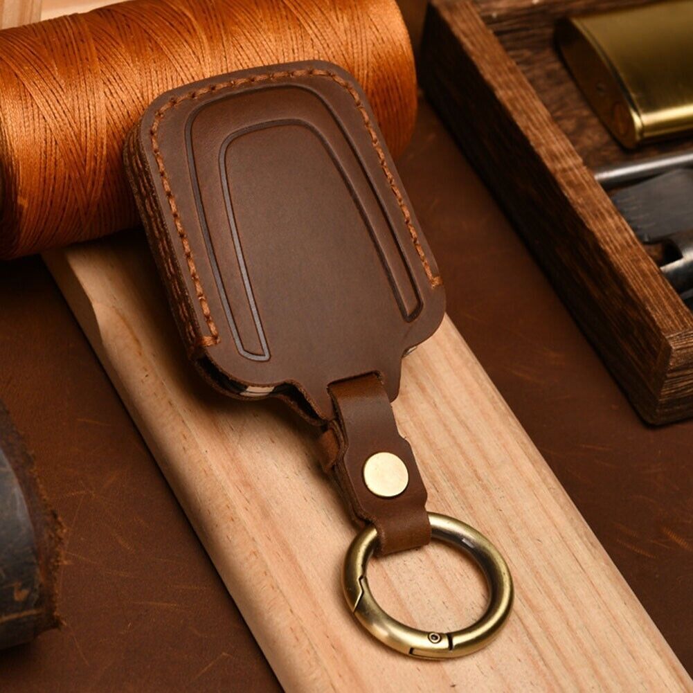 Brown Leather Remote Car Key Fob Case Cover Holder Shell For Bmw i3 i8 ...