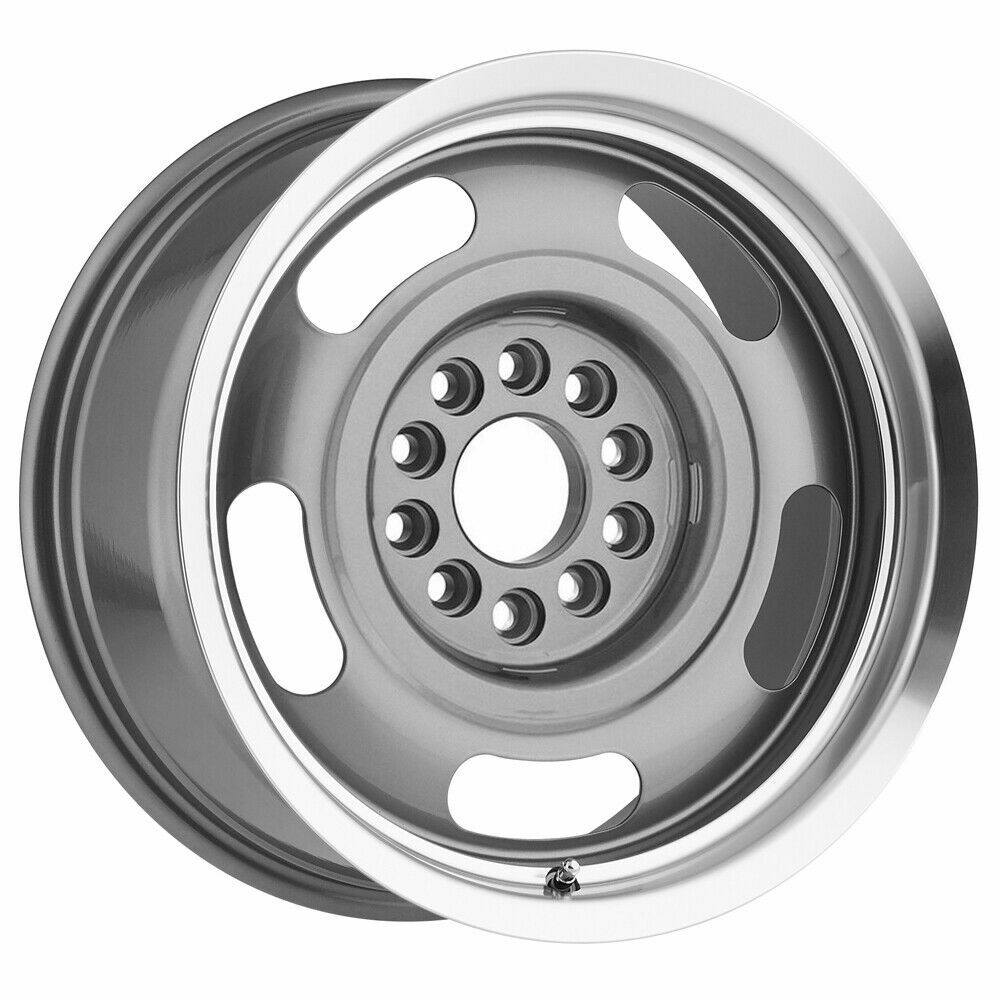 18x9.5 Vision 55 Rally 5x120.65/5x127 +0 Gunmetal Machined Lip Wheels ...