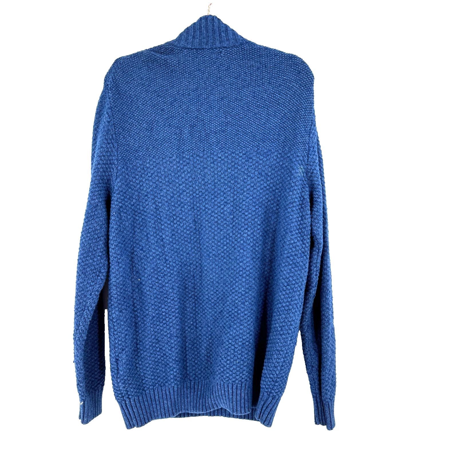 Lands' End Wool Blend Henley Mock Neck Sweater Men's Large Tall Blue Preppy Ski | eBay