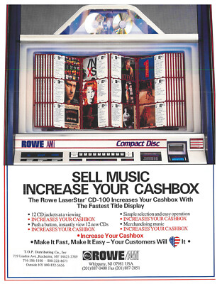 LaserStar America CD-100C Rowe AMi Jukebox Arcade Flyer / Brochure / Ad ...