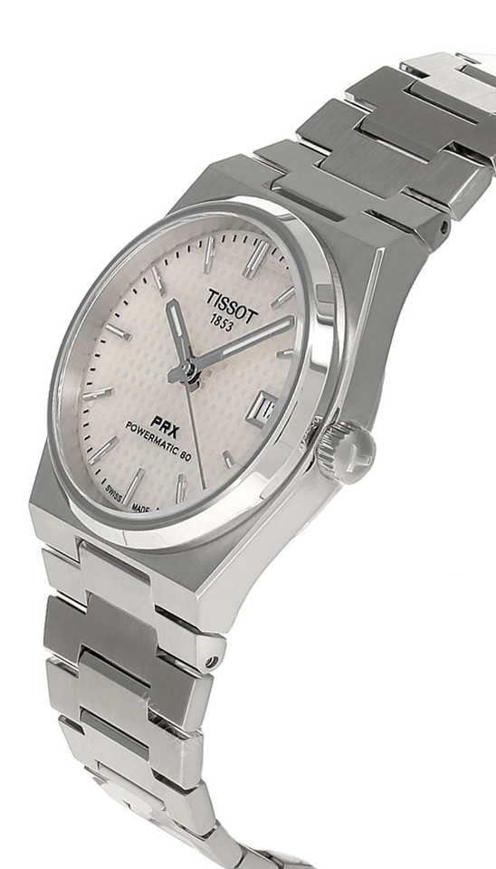 TISSOT PRX AUTO 35MM White MOP Dial SS Women's Watch T137.207.11.111.00 ...