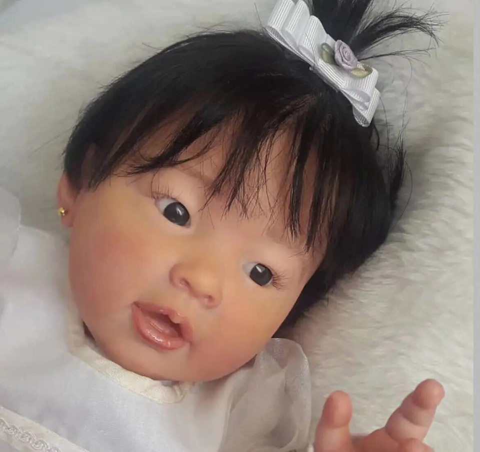 24inch Lifelike Reborn Baby Doll Toddler Newborn Girl With Hand-Rooted ...
