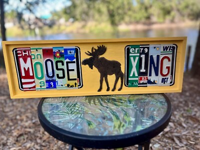 Moose Crossing Sign License Plate Art Gift Alaska Colorado Vermont ...