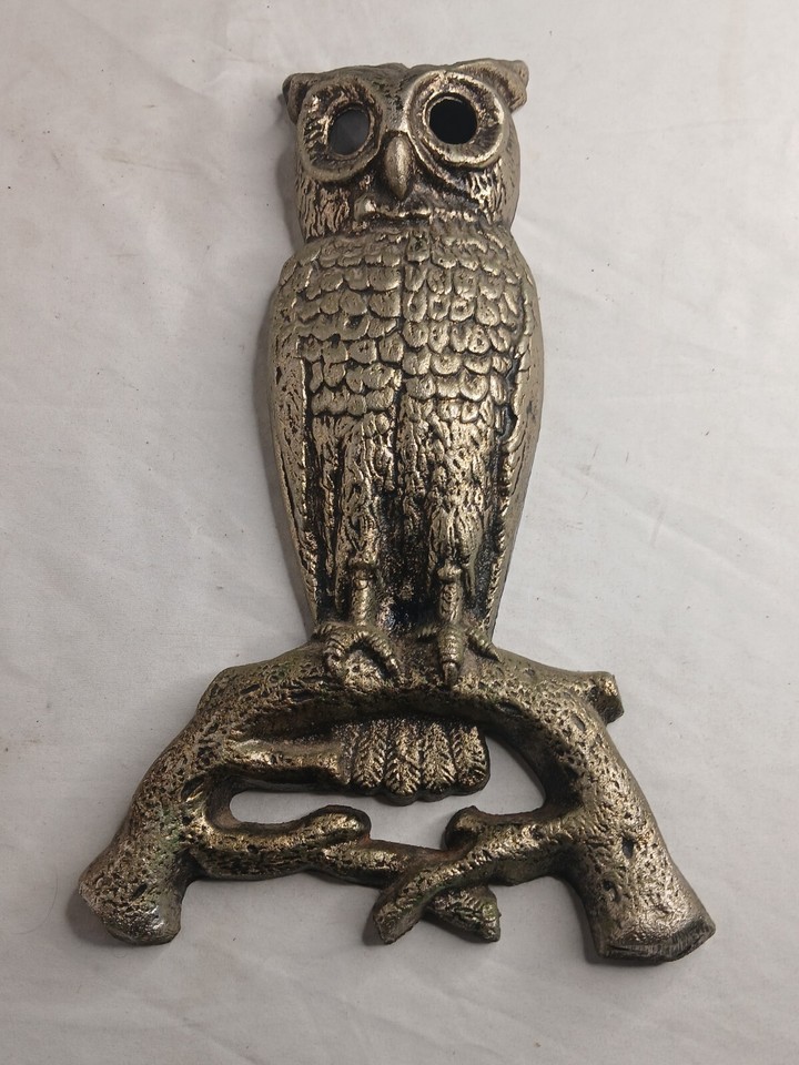 Antique Owl Andiron Cast Iron Brass Rare And Highly Collectible Glass ...