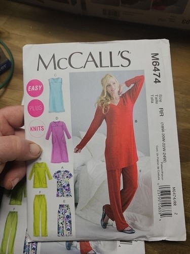 Women's Nightgown, Top, Pajamas Sewing Pattern (Plus Sizes 18W-24W) McCalls 6474 | eBay