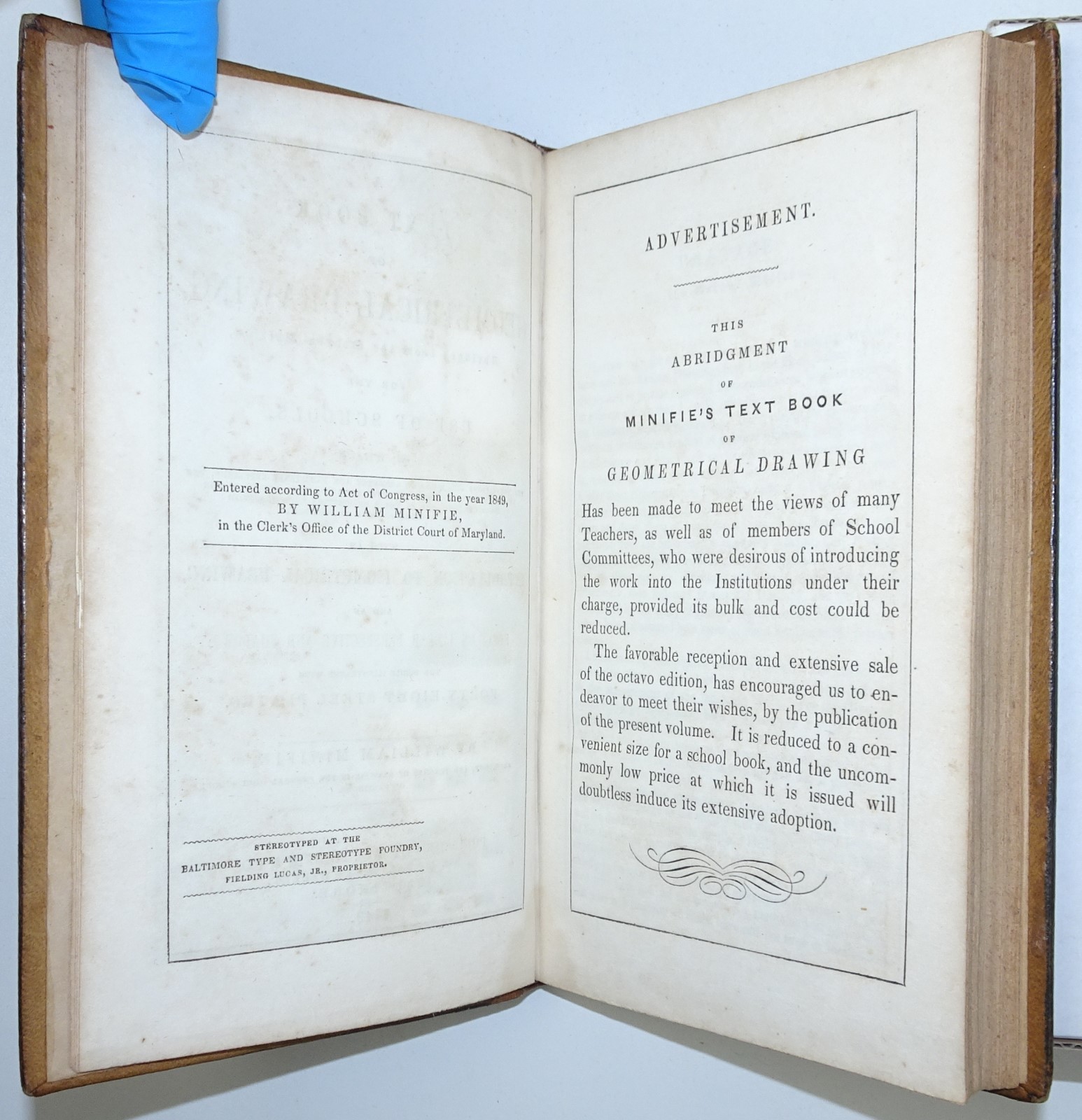 WILLIAM MINIFIE Text Book Of Geometrical Drawing Abridged GEOMETRY 1849 ...