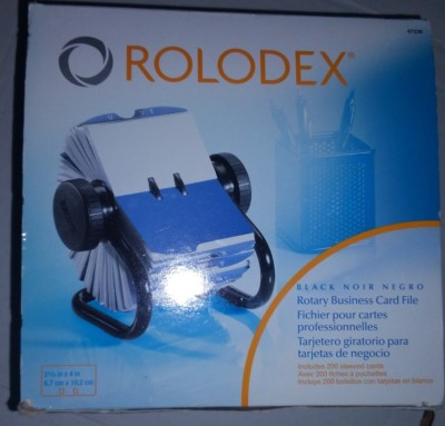 New Rolodex Open Rotary Business Card File Black 2 5/8" x 4" includes ...