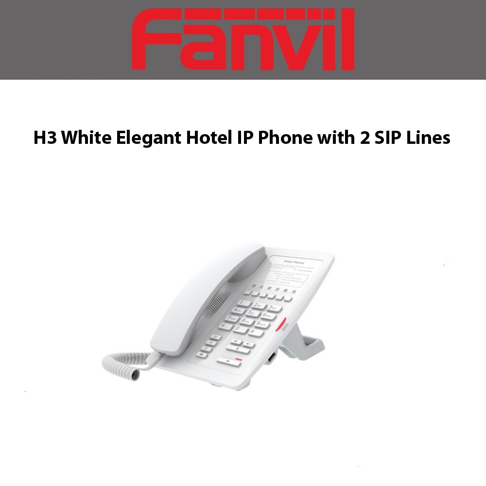 Fanvil H3-WH White Elegant Hotel IP Phone with 2 SIP Lines USB PoE HD ...