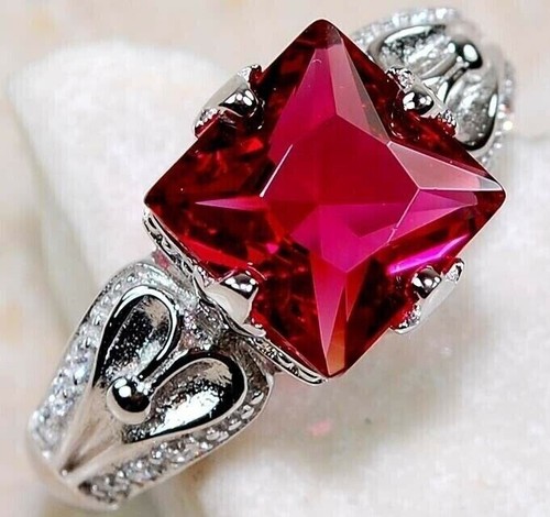 2CT Treated Ruby & Topaz 925 Solid Sterling Silver Ring Sz 6 N3-5 | eBay
