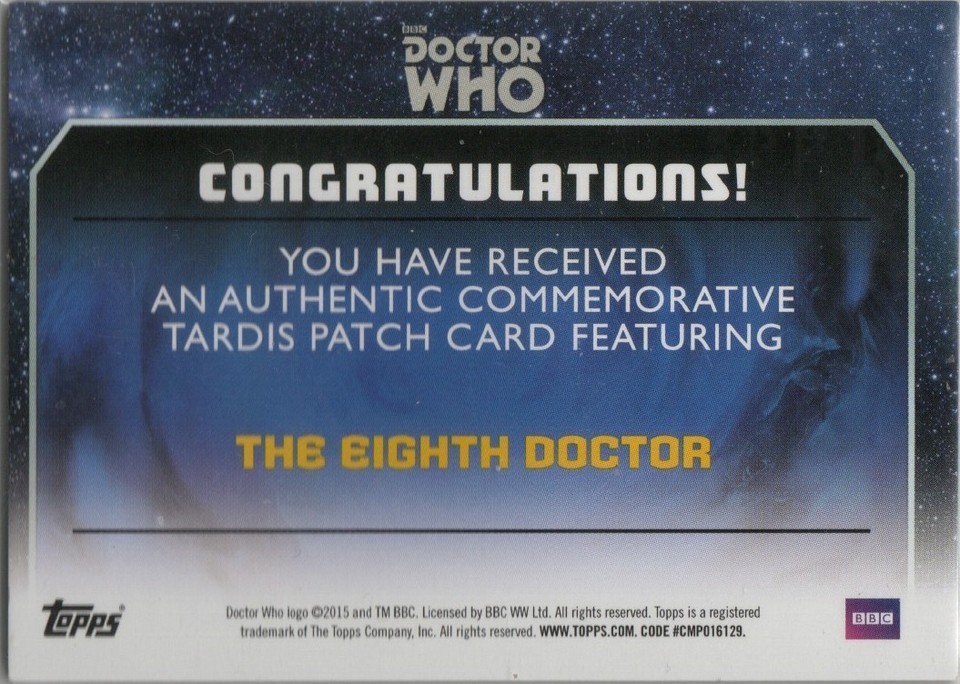 EIGHT DOCTOR Tardis Patch trading card - DOCTOR WHO 2015 | eBay