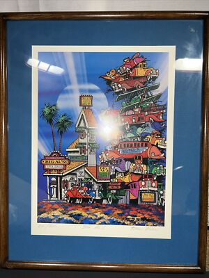 FRED BONN Original Artwork Signed Painting BIG AL’S #94/300 W/ Wood ...
