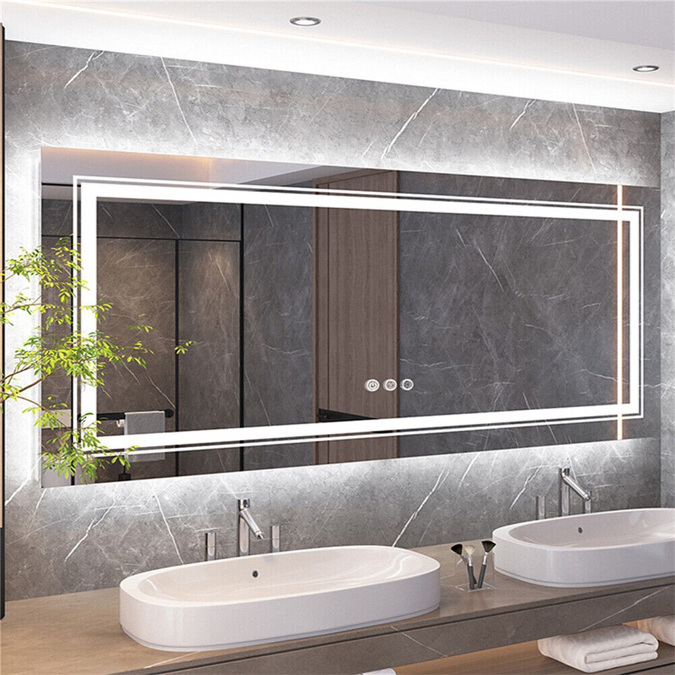 1500mm Jumbo LED Illuminated Bathroom Mirror Defog HD Vanity Mirror ...