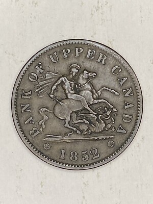 1852 Bank Of Upper Canada One Penny Bank Token Large Coin 33mm | eBay