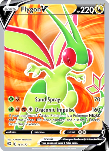 Pokémon TCG Flygon V 164/172 Brilliant Stars Full Art Ultra Rare Holo ...