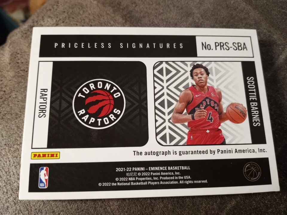 MINT 2021 Panini Scottie Barnes Rookie 4/10 Priceless Signatures AUTO ...