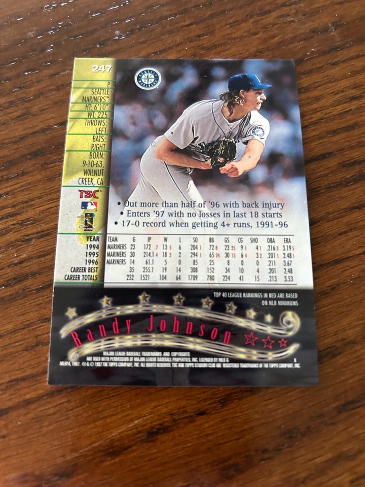 1997 (MARINERS) Stadium Club Matrix #247 Randy Johnson | eBay