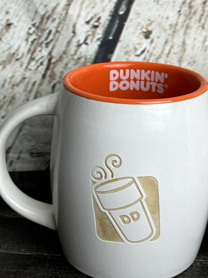 2012 Dunkin Donuts White & Orange Engraved Logo 14 Oz. Coffee Mugs | eBay