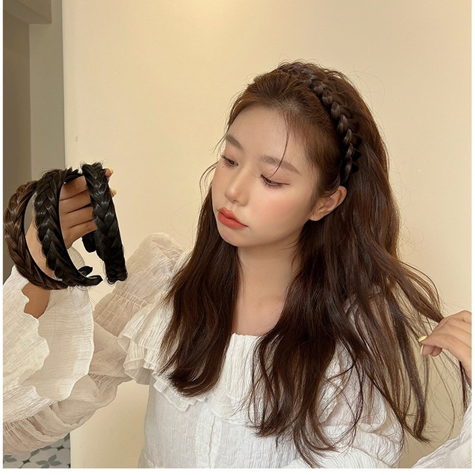 Non Slip Fishbone Braid Headband for Women Hair Hoop with Heat ...