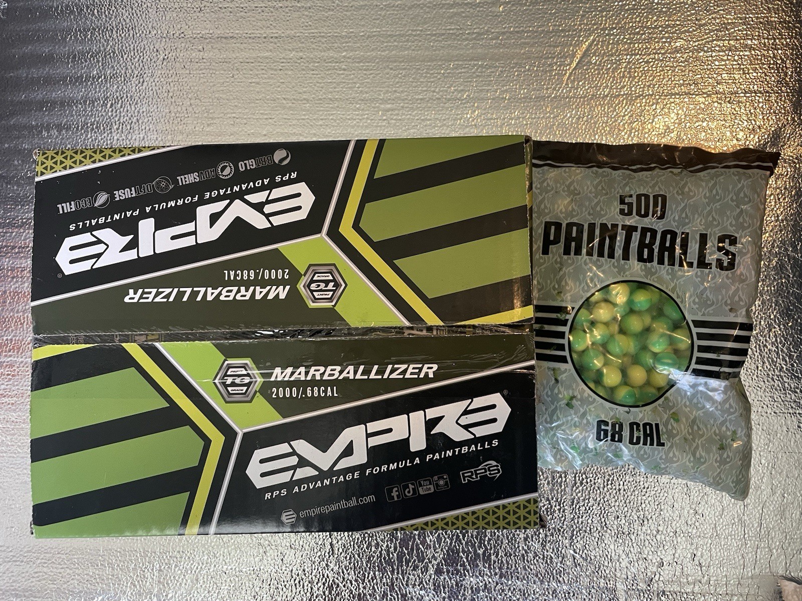 Empire Marballizer 2,500 Round Paintball Case - Neon Yellow Fill ( .68 ...