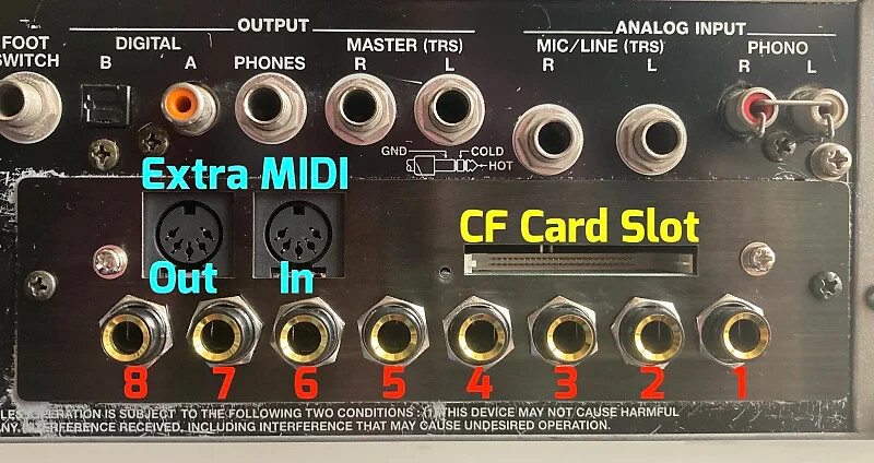 8x Analog Output Roland MV8-OP1 compatible +CF card +MIDI for MV-8000 / ...