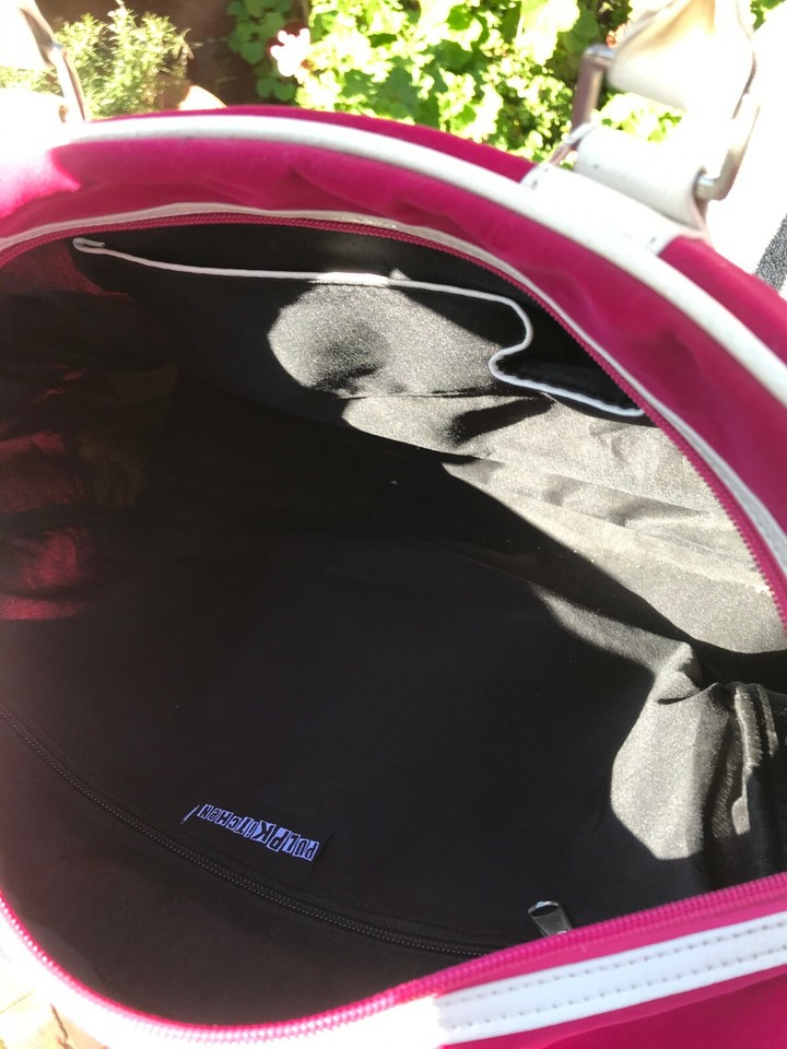 Pulp Kitchen Dangerfield Hello Brooklyn bag ruby red velvet pink white ...