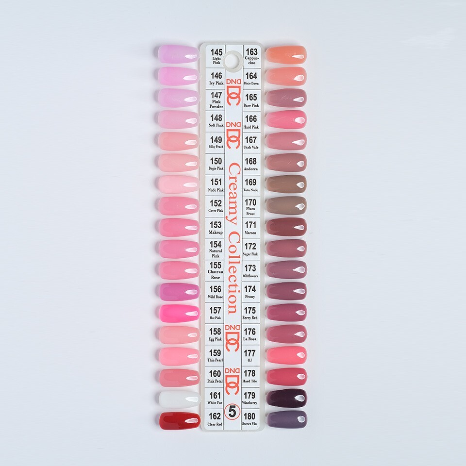 DC Creamy Collection Color Chart Gel Polish Color Sample Chart Single ...