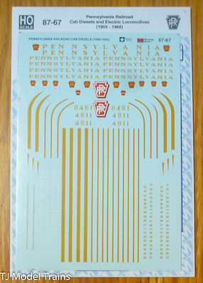 Microscale Decal HO #87-67 Pennsylvania Railroad Cab Diesels and ...