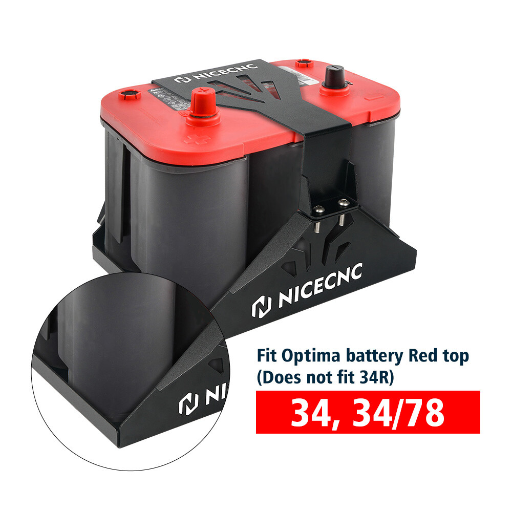 Anodized Battery Hold Down Tray Box Mount For Optima Battery Red Top 34 ...