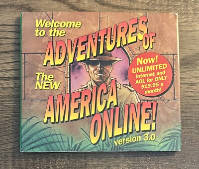 AOL CD-ROM Disc Welcome To Adventures of America Online 3.0 Indiana ...