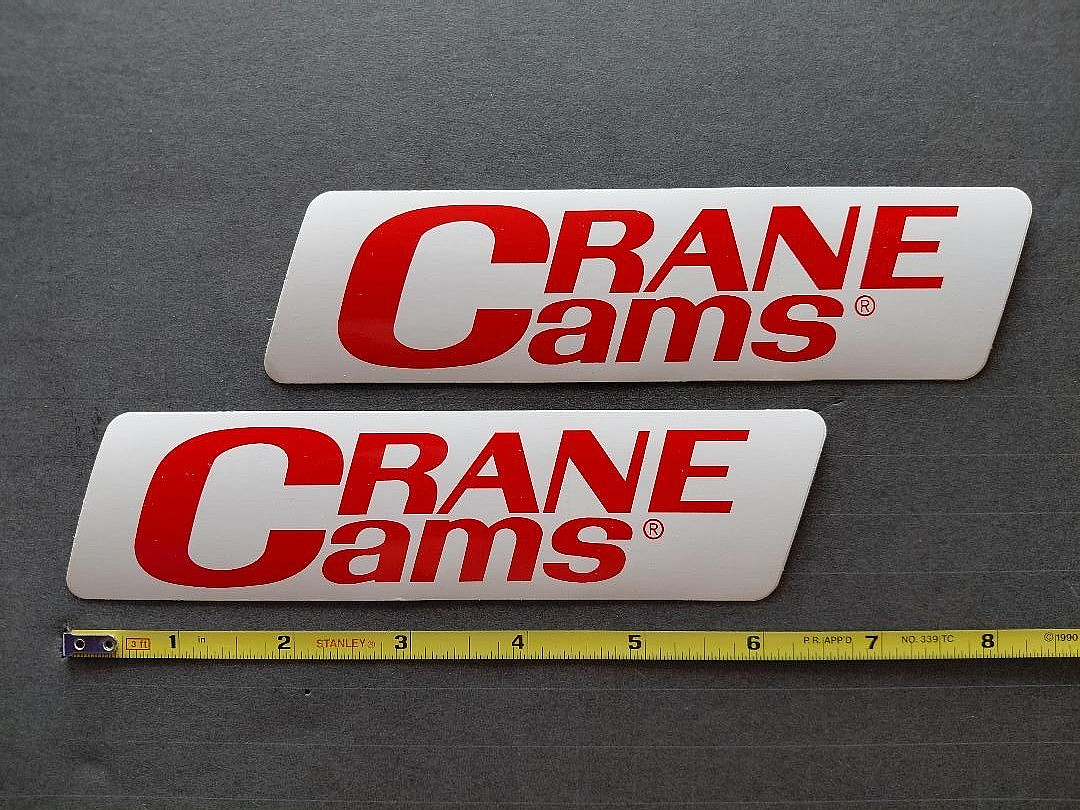 (Qty 2) "CRANE CAMS" Vintage Drag Racing Sticker ** NHRA U.S. NATIONALS ...
