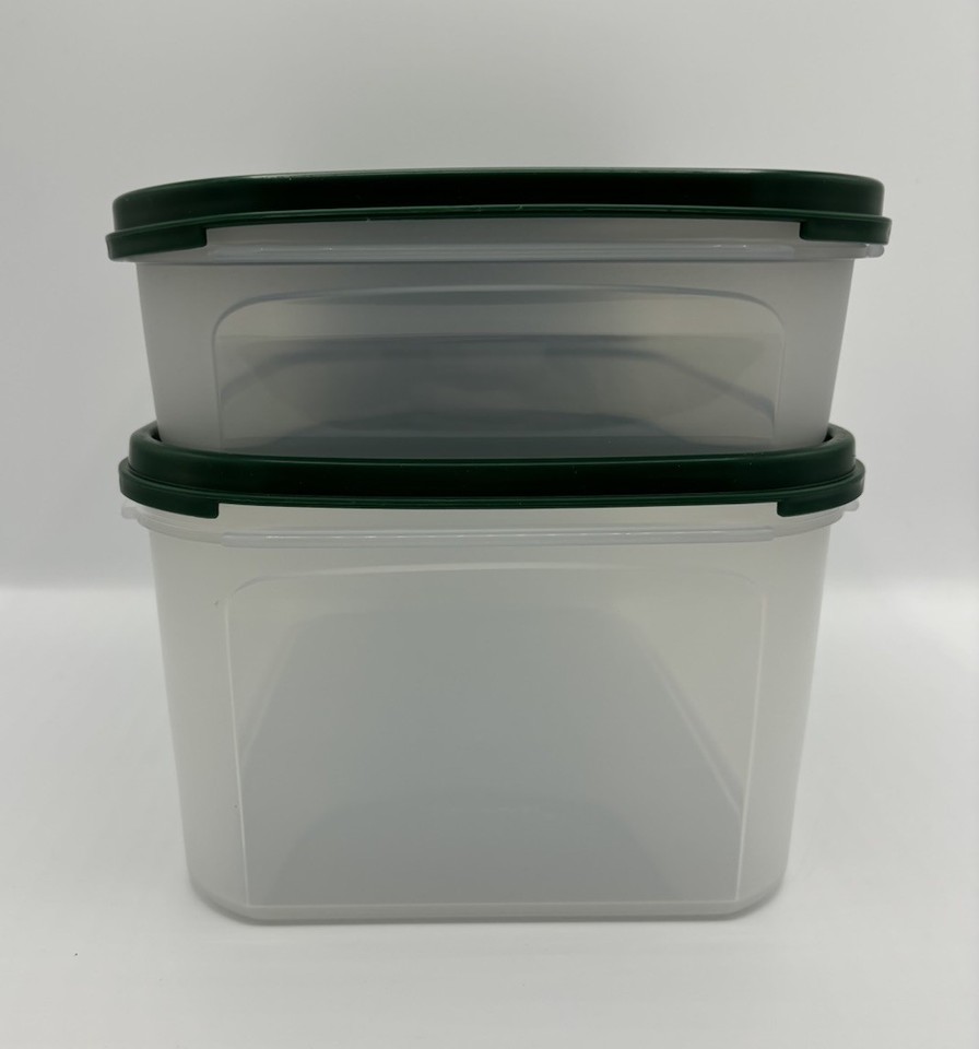VTG Tupperware Modular Mates Green Lids #1 #2 8.5 & 18 Cup Set Of 2 ...