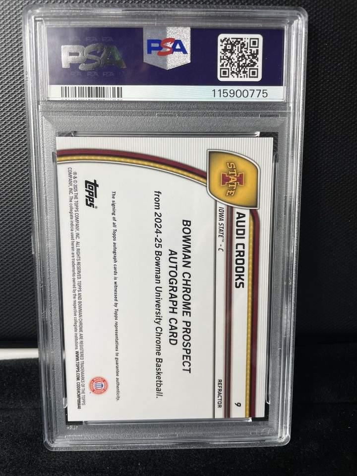 2025 Bowman University Chrome Audi Crooks #9 Autograph-Refractor Iowa ...