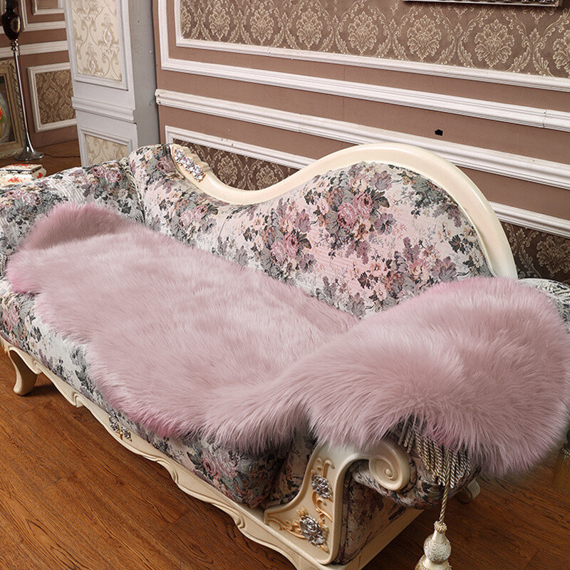 Large Soft Fluffy Faux Fur Sheepskin Rugs Warm Floor Carpet Sofa Shaggy ...