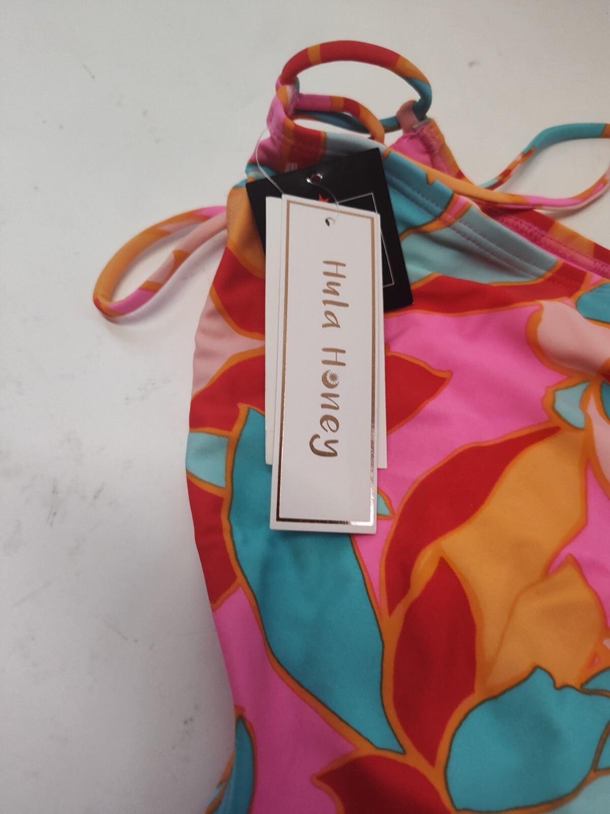 Hula Honey Bikini Swimsuit Top Bottom Medium Light Red Color Block Swim ...