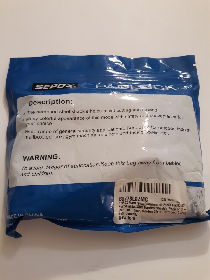 Sepox Aluminum Safety Padlock With Key Outdoor Keyed Alike, 3 Pack | eBay