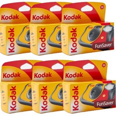 6 Pcs Kodak One Time Use Funsaver Flash Disposable Camera, 27+12 (39 ...