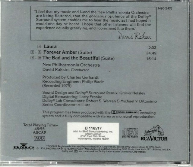 David Raksin Conducts His Great Film Scores by David Raksin (CD, Feb ...